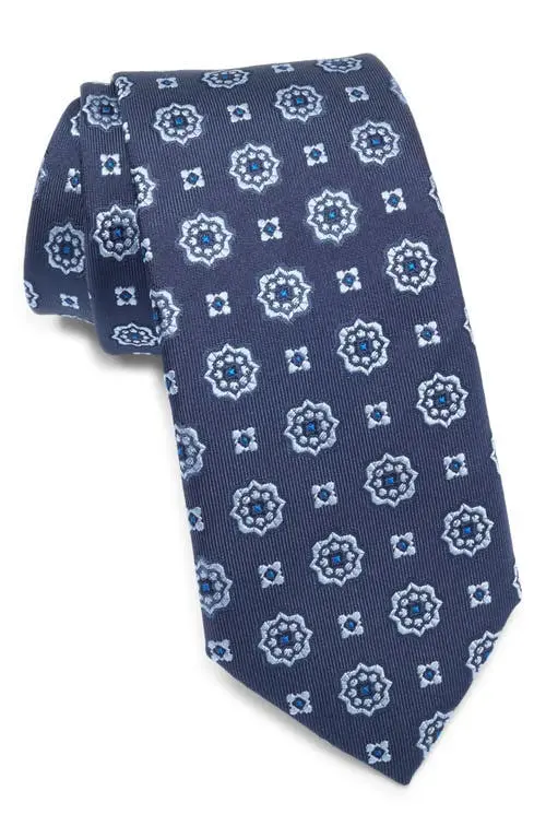 BOSS Medallion Silk Blend Tie - Dark Blue