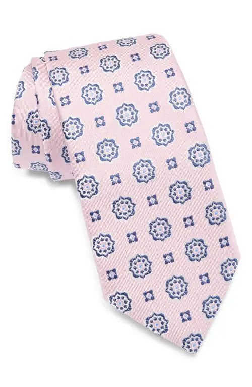 BOSS Medallion Silk Blend Tie - Open Pink