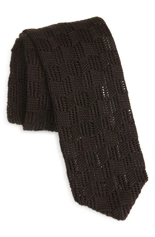 BOSS Cotton Knit Neck Tie - Dark Brown