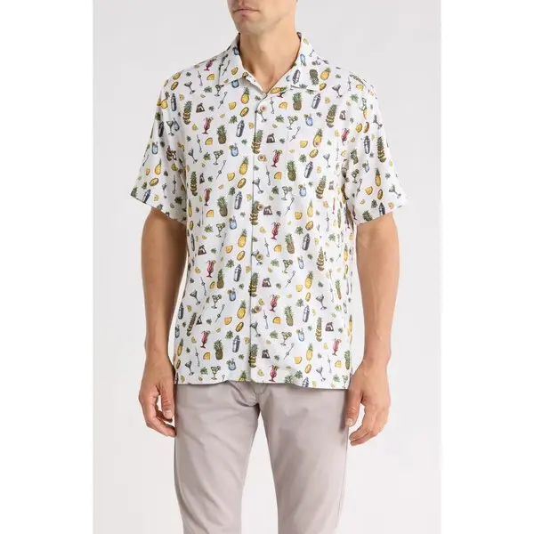 Tommy Bahama Coastal Ease Shake & Sip Cocktail Print Islandzone® Camp Shirt