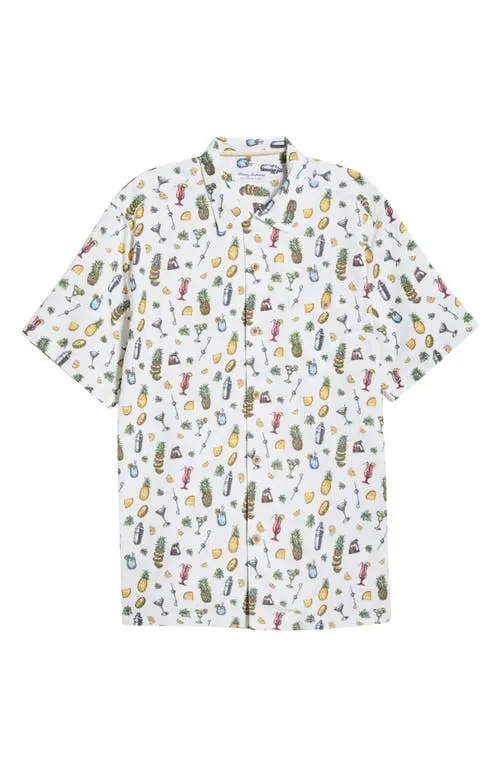 Tommy Bahama Coastal Ease Shake & Sip Cocktail Print Islandzone® Camp Shirt