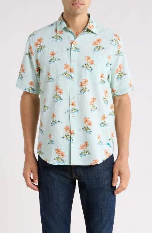Tommy Bahama Nova Wave Island Hop Short Sleeve Seersucker Button-up Shirt - Pale Opal