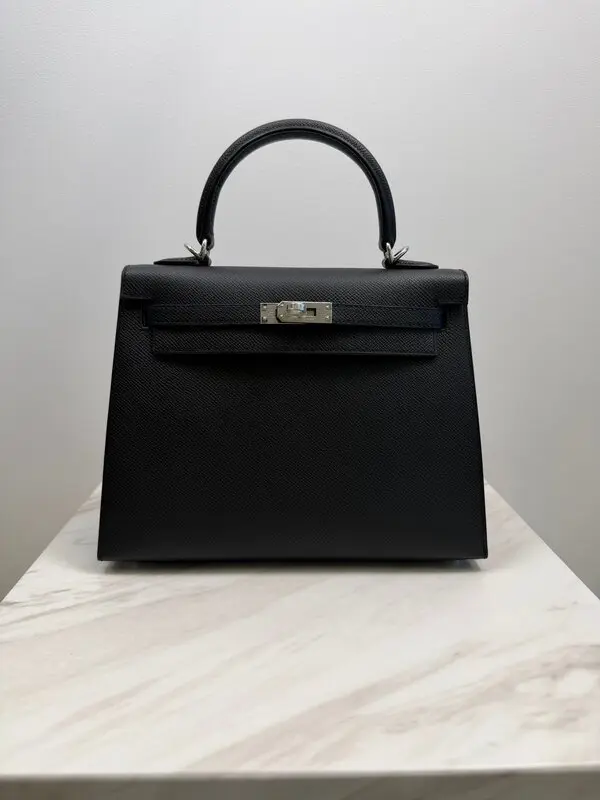 Hermès Kelly Epsom Palladium Hardware - Black