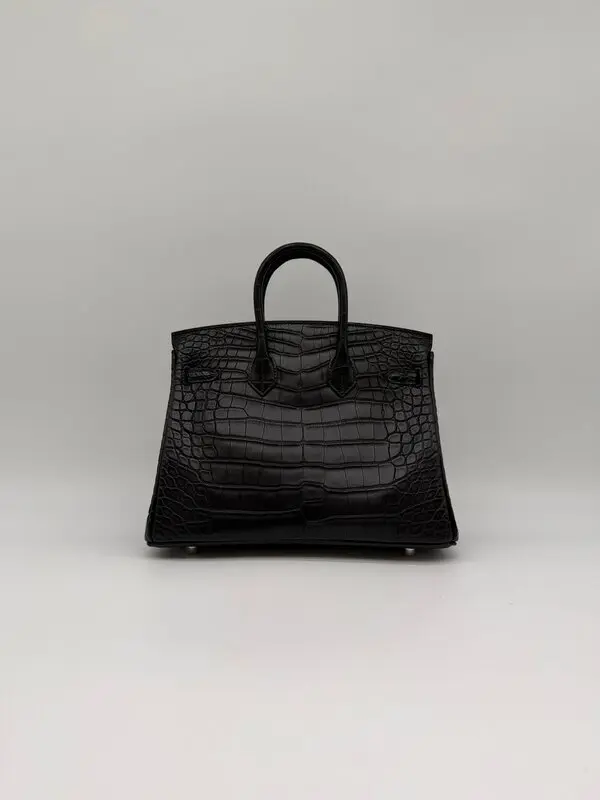 Hermès Birkin Matte Alligator With Palladium Hardware - Black