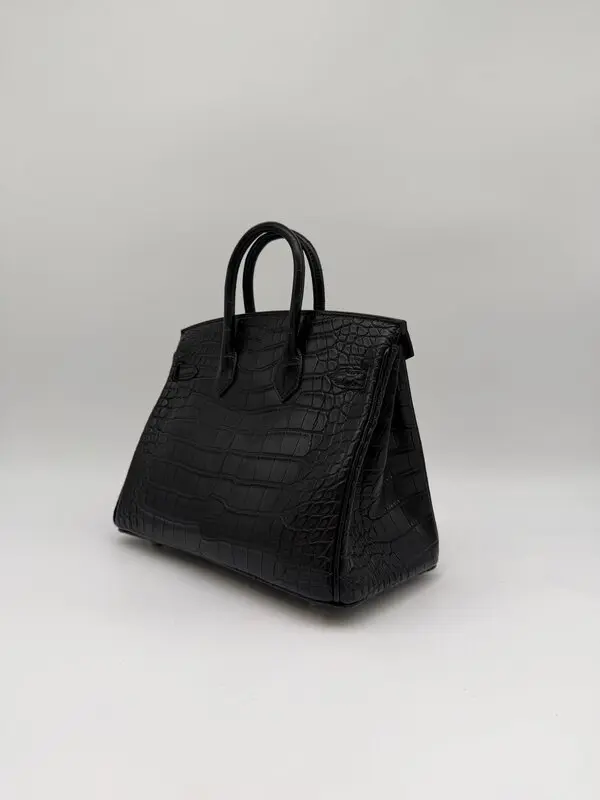 Hermès Birkin Matte Alligator With Palladium Hardware - Black