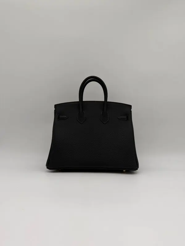 Hermès Birkin 25 Togo Leather Handbag With Gold Hardware - Black