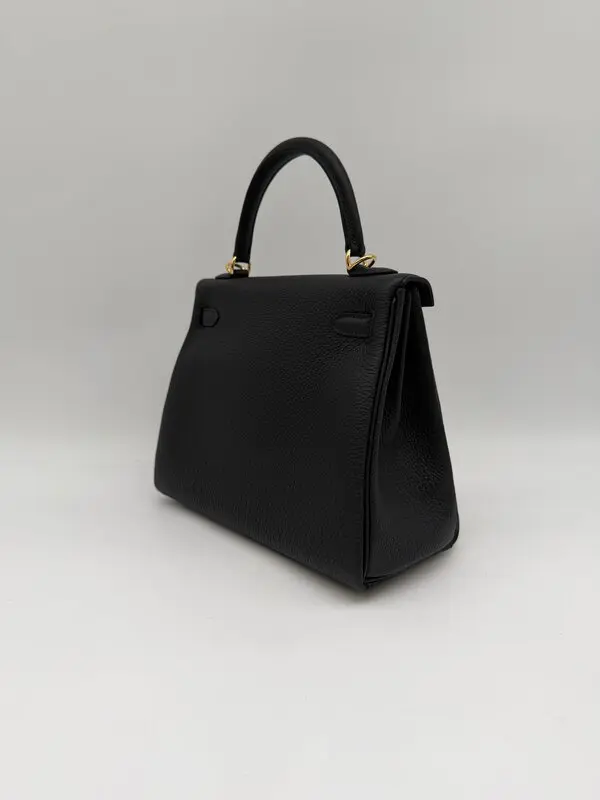 Hermès Kelly 25 Togo Leather Handbag - Black
