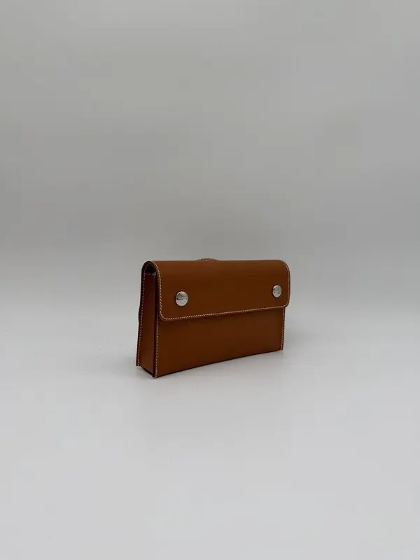Hermès Pochette Hermesnap Wallet Gold Epsom Palladium Hardware