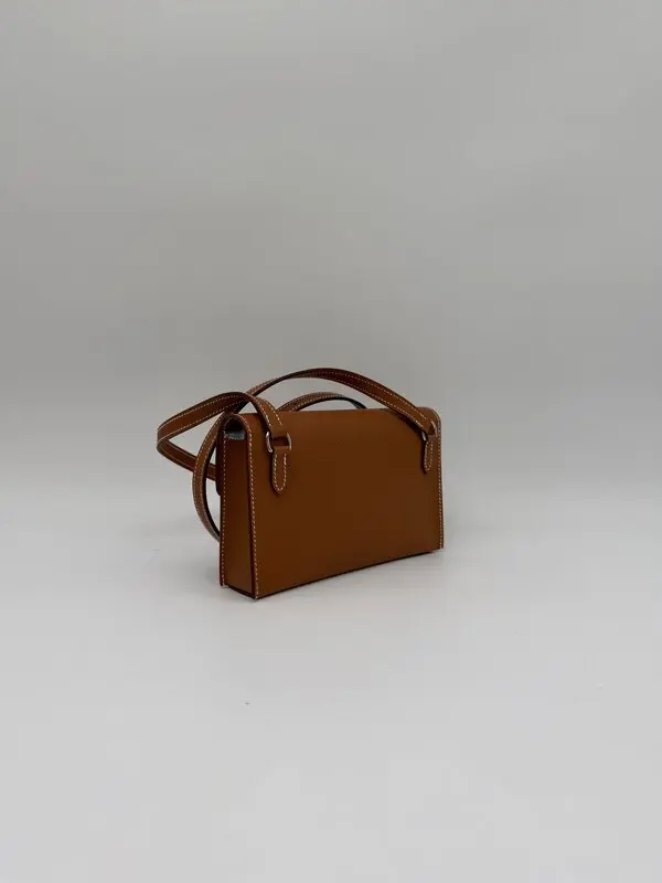 Hermès Pochette Hermesnap Wallet Gold Epsom Palladium Hardware