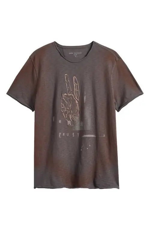 John Varvatos Raw Edge Graphic T-shirt - Deep Charcoal