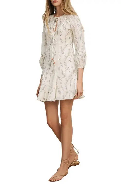 Veronica Beard Ollian Floral Cotton & Silk Minidress - Dove Multi