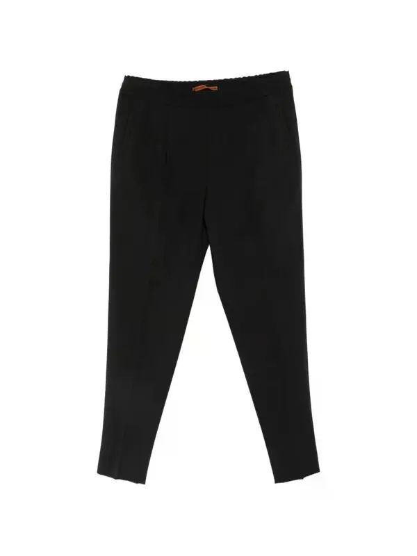 Zegna Elasticated-waist Pleated Trousers - Black