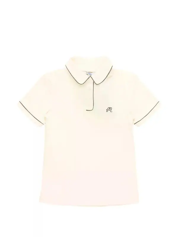 MALBON Anna Ribbed Polo Shirt - White