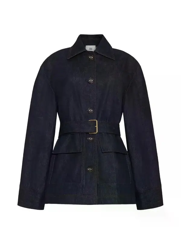 Adam Lippes Belted Denim Jacket - Blue