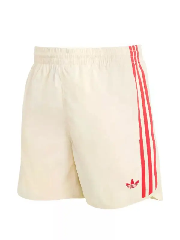 Adidas Three-stripe Logo Detail Shorts - Neutrals