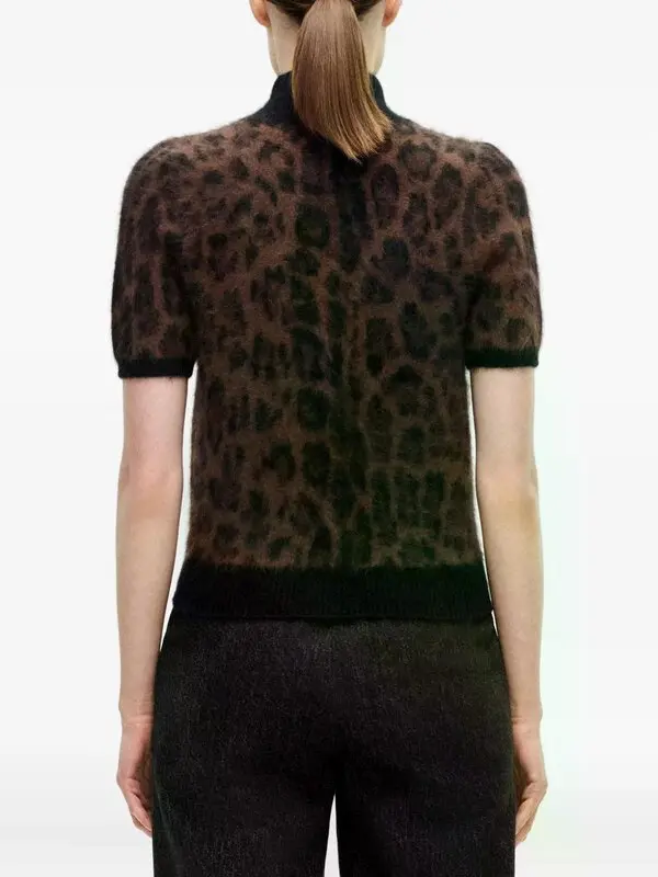 Adam Lippes High-neck Leopard-print Sweater