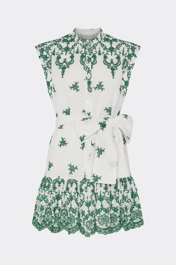 MILLY Neelie Embroidered Mini Dress