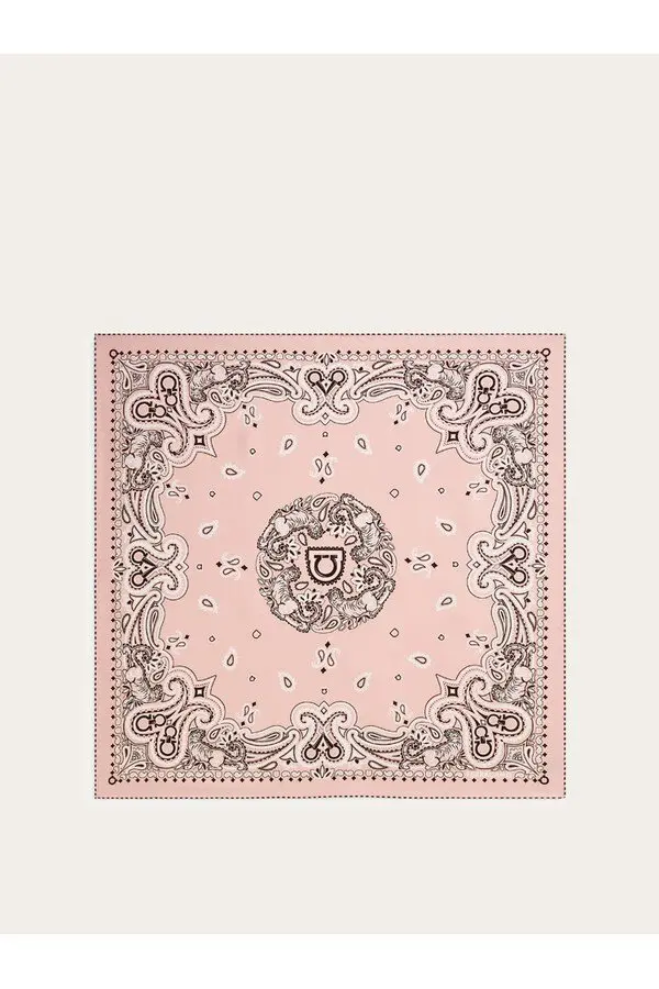 FERRAGAMO Arabesque Print Silk Scarf - Pink