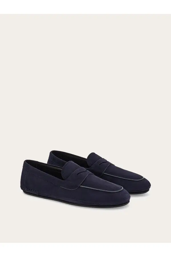 FERRAGAMO Suede Loafers - Navy