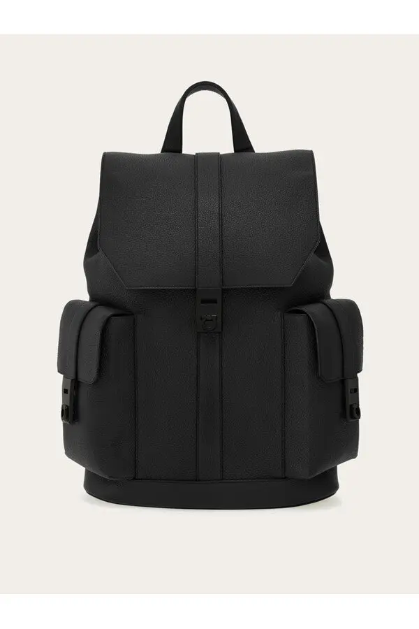 FERRAGAMO Utility Backpack With Hug Buckle - Black