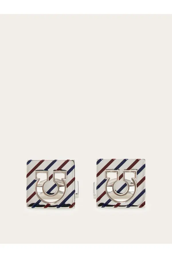 FERRAGAMO Square Gancini Cufflinks - Navy