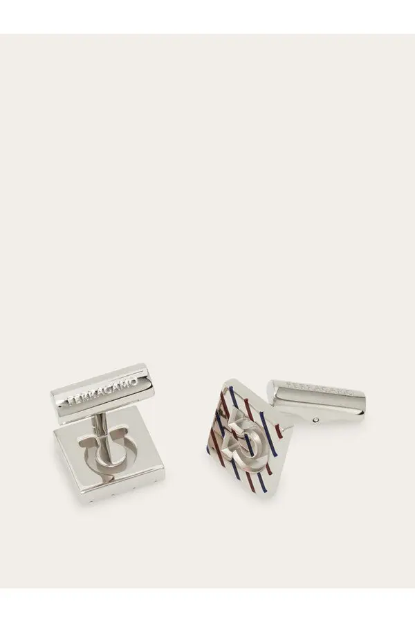 FERRAGAMO Square Gancini Cufflinks - Navy