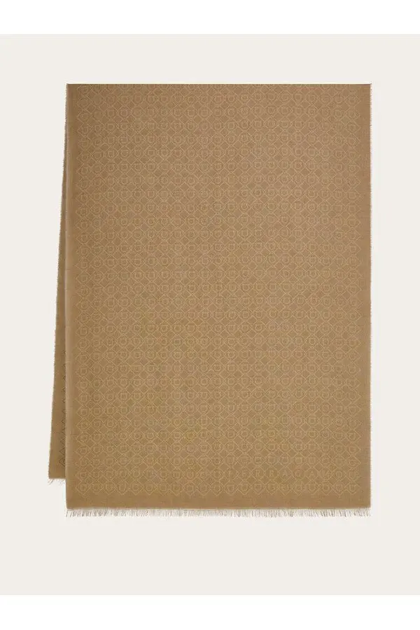 FERRAGAMO Logo Embellished Stole - Beige