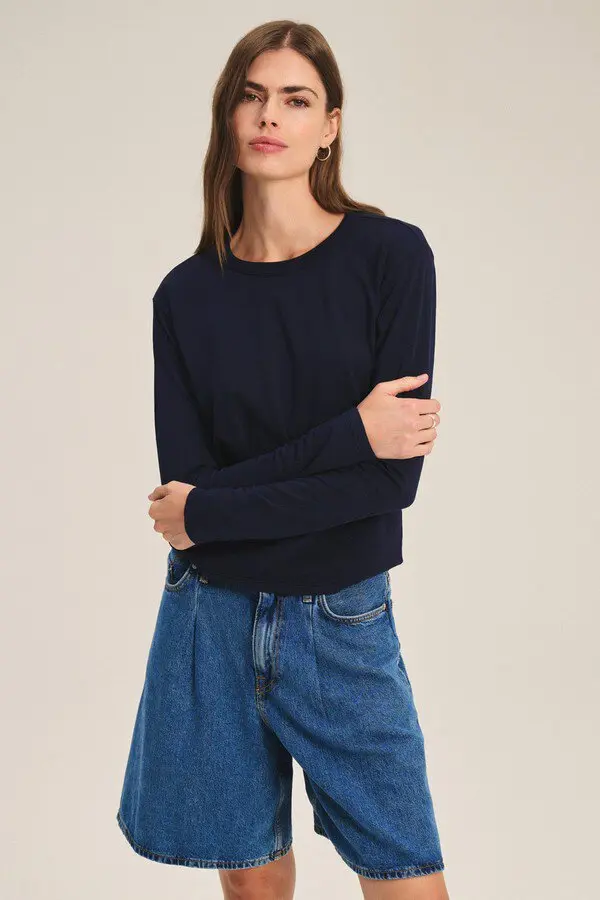 Velvet By Graham & Spencer Scout Long Sleeve Cotton Jersey Tee