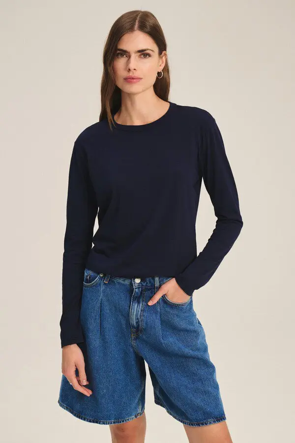 Velvet By Graham & Spencer Scout Long Sleeve Cotton Jersey Tee