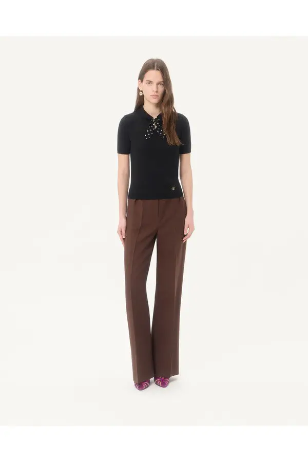 Valentino Garavani Knit Top With Polka Dot Scarf