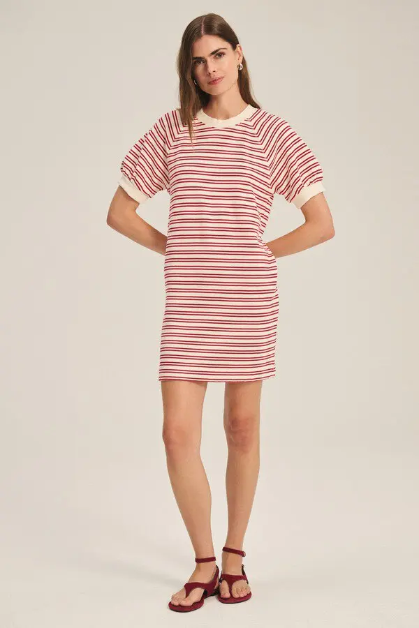 Velvet By Graham & Spencer Darcie Striped Terry Cotton Mini Dress