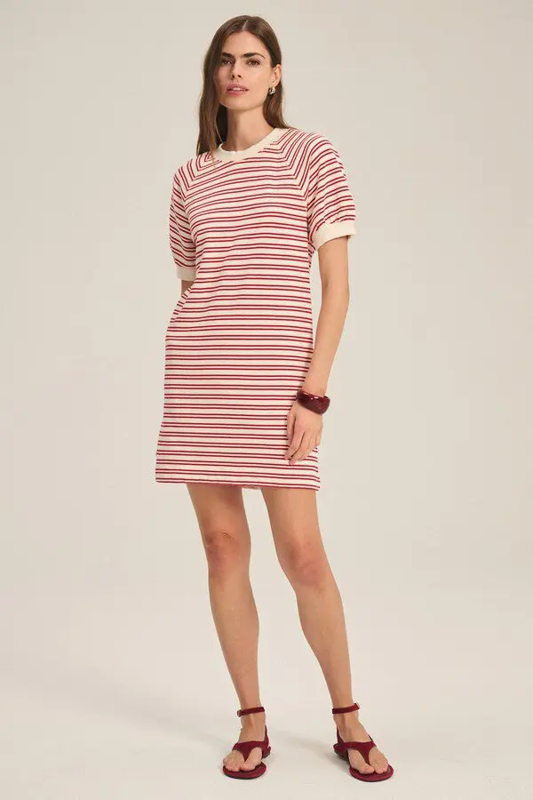 Velvet By Graham & Spencer Darcie Striped Terry Cotton Mini Dress