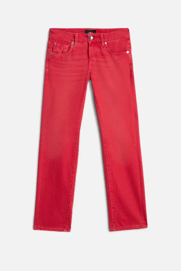 7 For All Mankind Low Cigarette Jeans In Comfort Flame