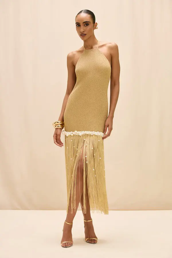 PatBO Aurea Crochet Midi Dress