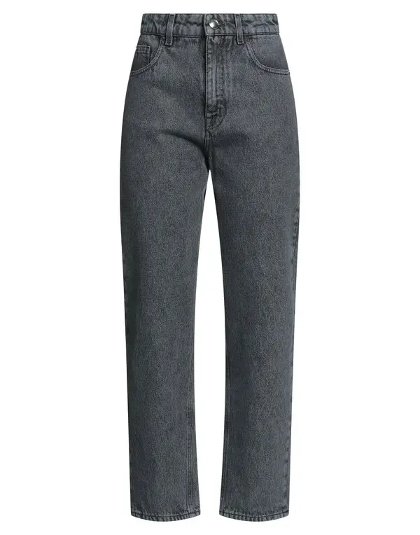 MOORER Mom Jeans With Leather Trims