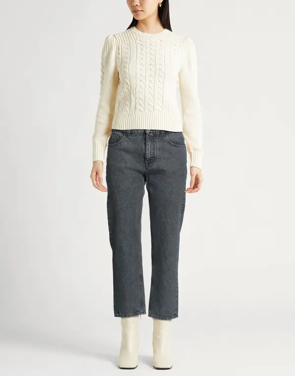 MOORER Mom Jeans With Leather Trims