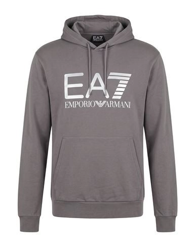 EA7 Hooded Sweatshirt With Printed Logo - Grey