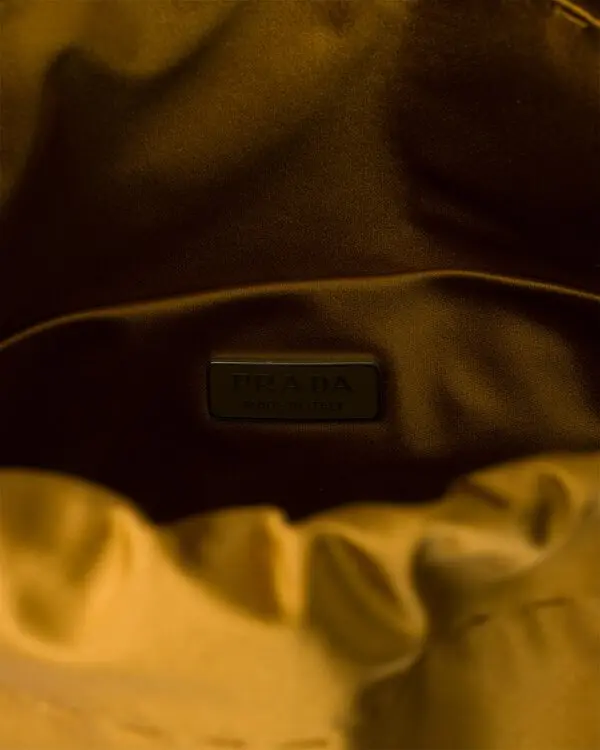 Prada Silk Duchess Pouch - Whiskey