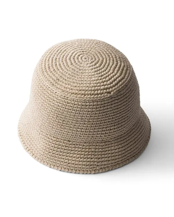 Prada Crochet Bucket Hat - Desert Beige