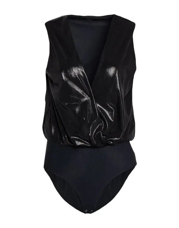Pinko Sleeveless Plunge Neck Metallic Bodysuit