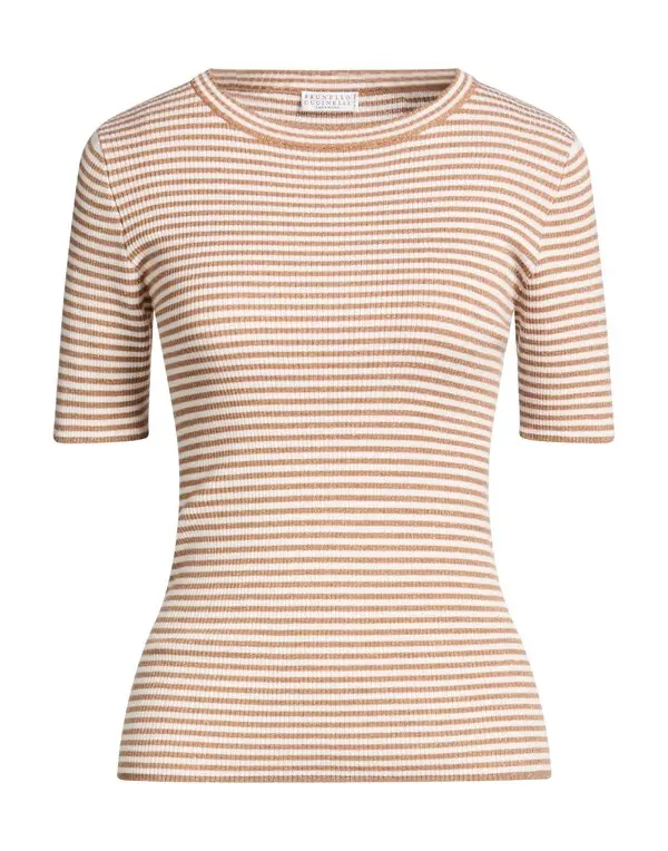 Brunello Cucinelli Cashmere Silk Striped Crewneck Sweater