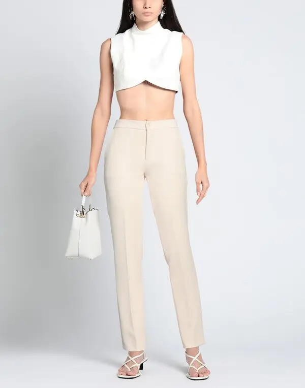 TWINSET Polyester And Elastane Tailored Trousers - White
