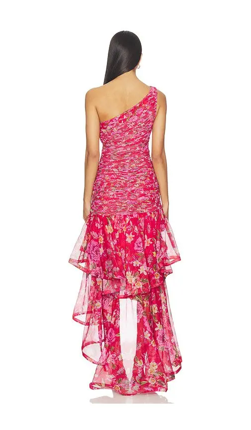 PatBO Peony Asymmetrical Maxi Dress
