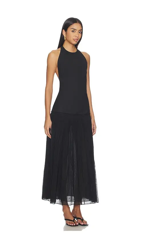 RÓHE Pleated Muslin Halter Dress