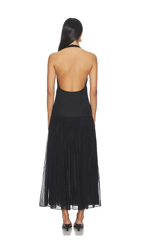 RÓHE Pleated Muslin Halter Dress