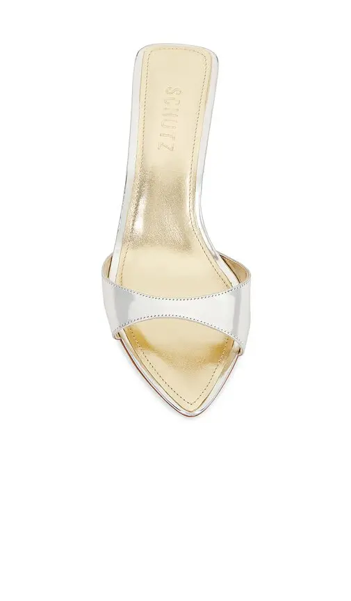 Schutz Elodie Metallic Stiletto Sandals