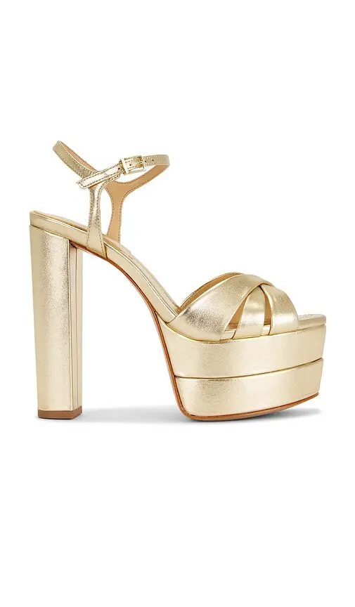 Schutz Keefa High Sandal In Metallic Gold