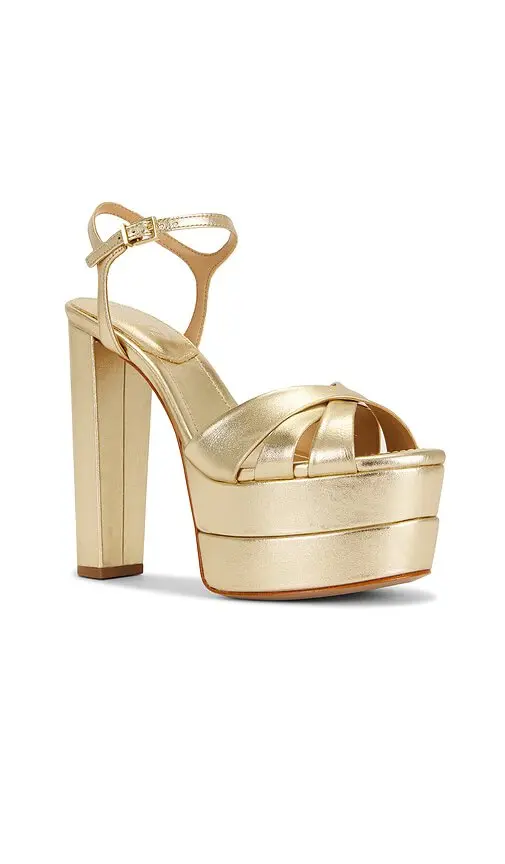 Schutz Keefa High Sandal In Metallic Gold