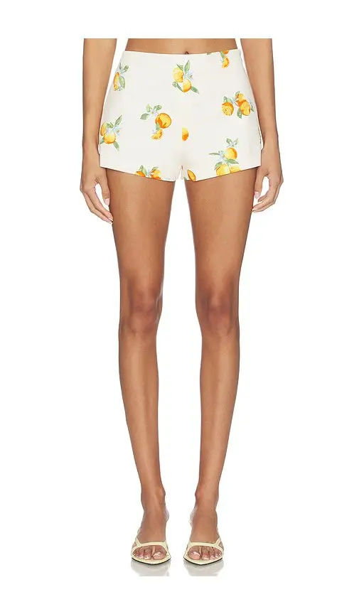 Majorelle Sansa Mini Short In Cream - Orange Fruit Multi