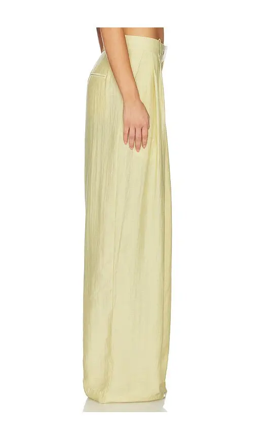 MOTHER OF ALL Hedi Mid Waist Tailored Linen Pant - Yellow
